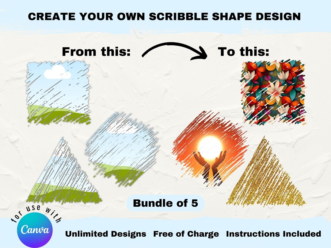 SCRIBBLE SHAPE SMART Mockup Bundle to Fill With Your Photo/video/design ...