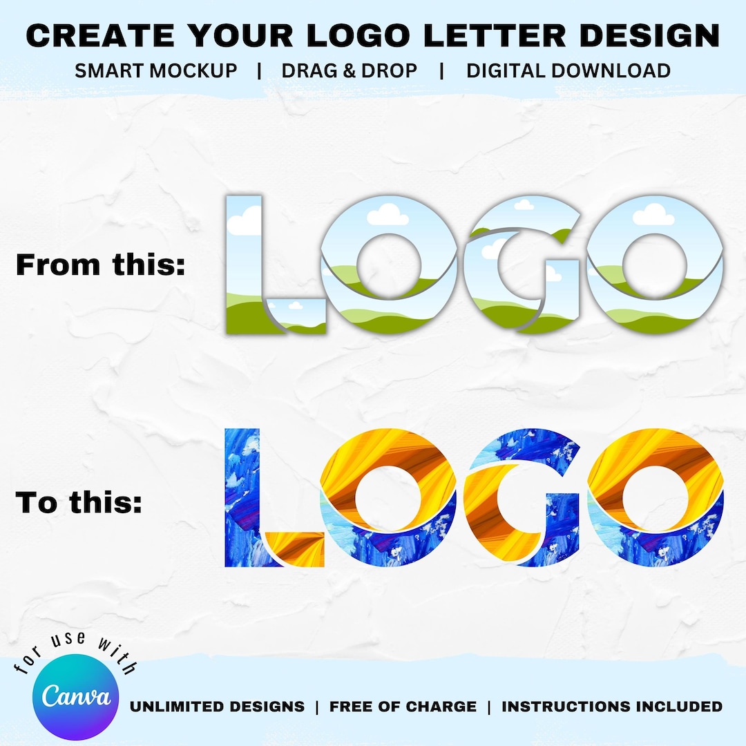 LOGO LETTERS ALPHABET Smart Mockup to Fill With Photo/design/video on ...