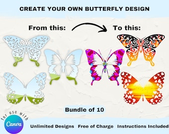 Canva Butterfly Templates Editable Butterfly Template Canva - Etsy