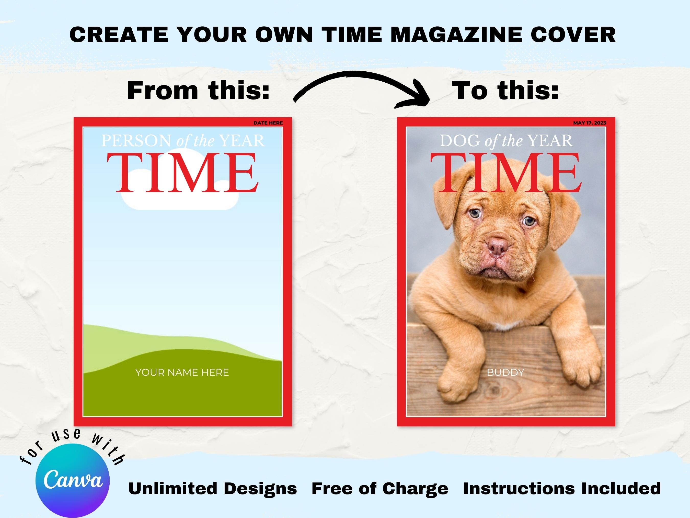 TIME Magazine Cover Mockup: Editable Canva Template (digital Download ...