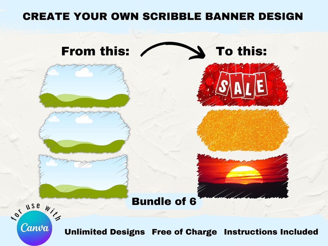 SCRIBBLE BANNER SMART Mockup Bundle to Fill With Your Photo/video ...