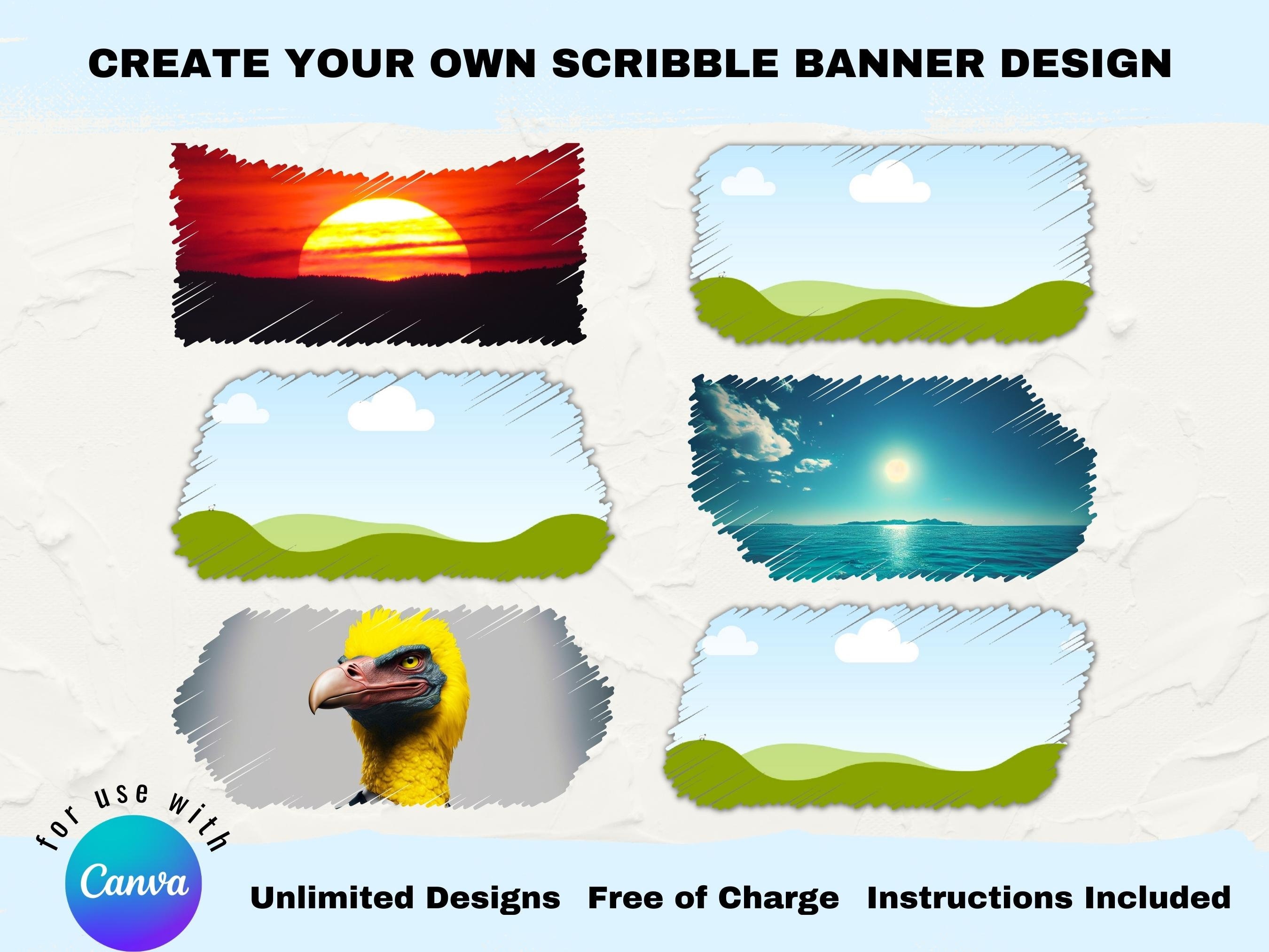 SCRIBBLE BANNER SMART Mockup Bundle to Fill With Your - Etsy