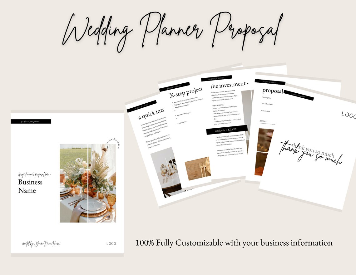 Wedding or Event Planner Proposal Template - Etsy