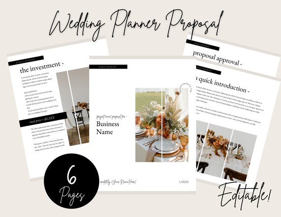 Wedding or Event Planner Proposal Template - Etsy