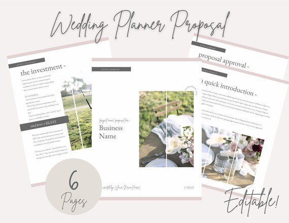 Wedding or Event Planner Proposal Template - Etsy