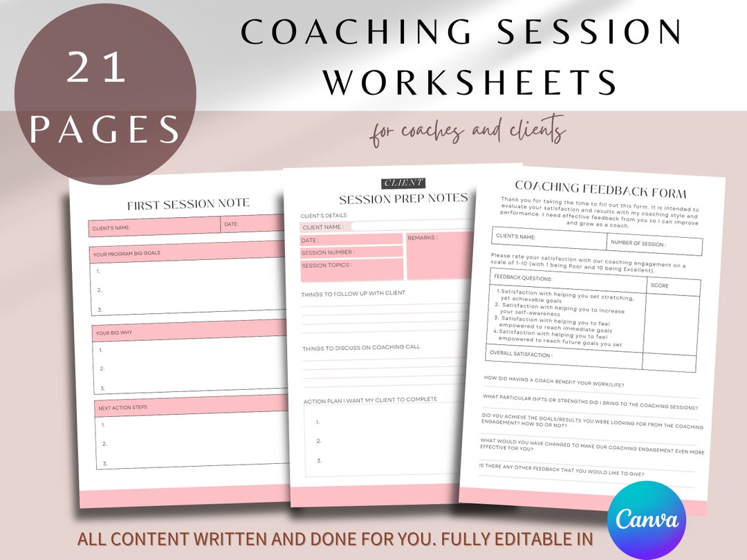 Coaching Session Worksheet Coaching Toolkit, Coaching Business for ...