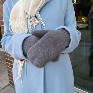 Women Winter Mittens, Wool Mittens, Fluffy Mittens, Cute Mittens, Pink ...