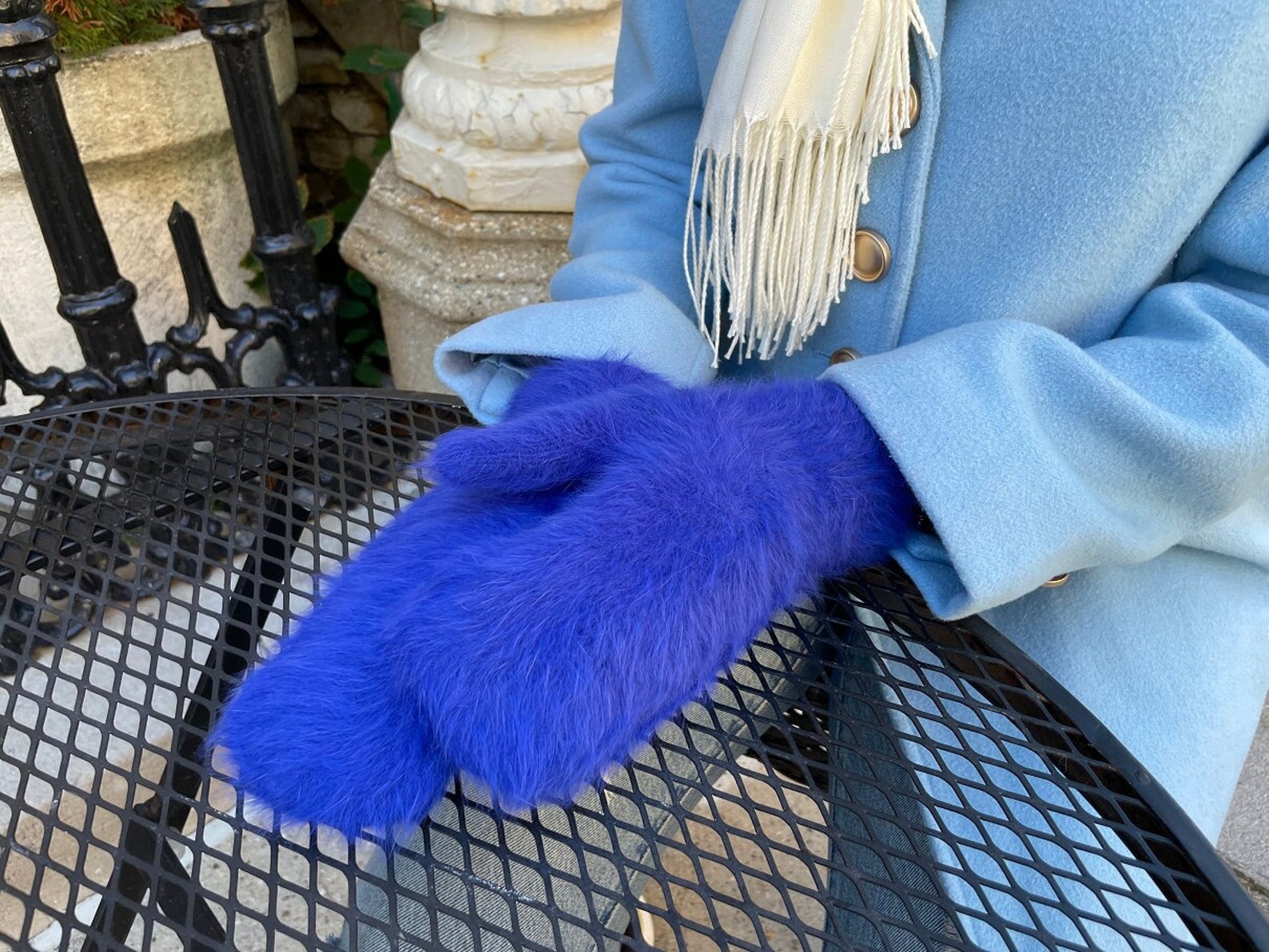 Women Winter Mittens Wool Mittens Fluffy Mittens Black - Etsy