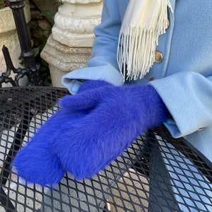 Women Winter Mittens, Wool Mittens, Fluffy Mittens, Cute Mittens, Pink ...