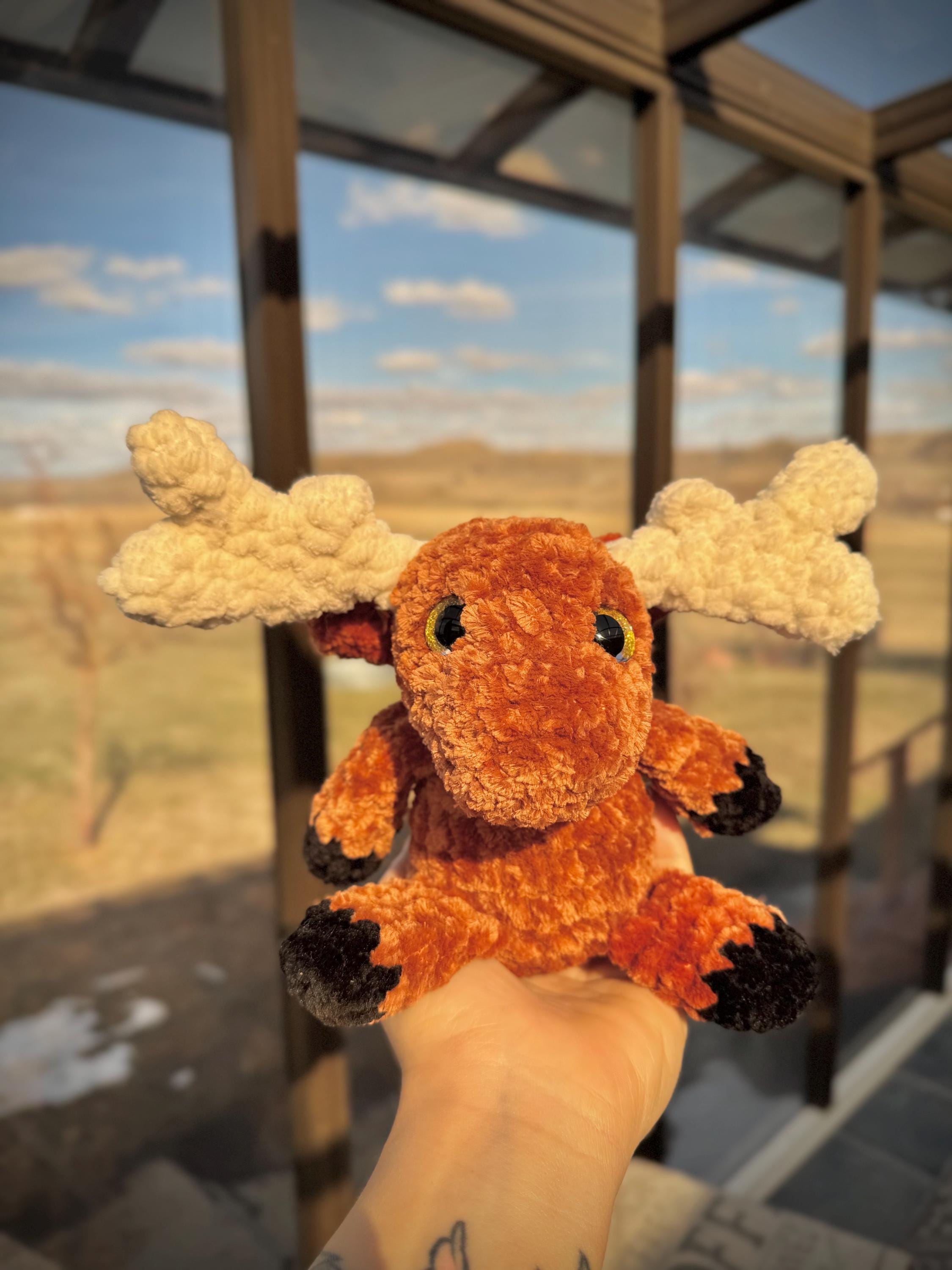 Mini and Jumbo Moose Crochet Plushies | Ready to Ship - Etsy