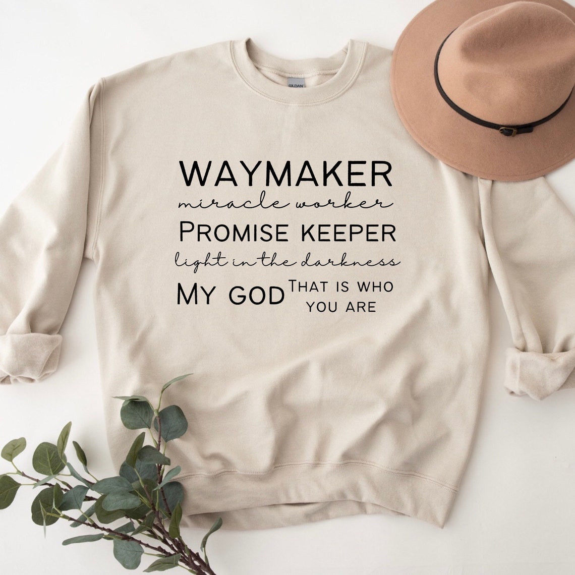 Christian Sweatshirt Waymaker Religious Shirts for Women Bible Verse ...