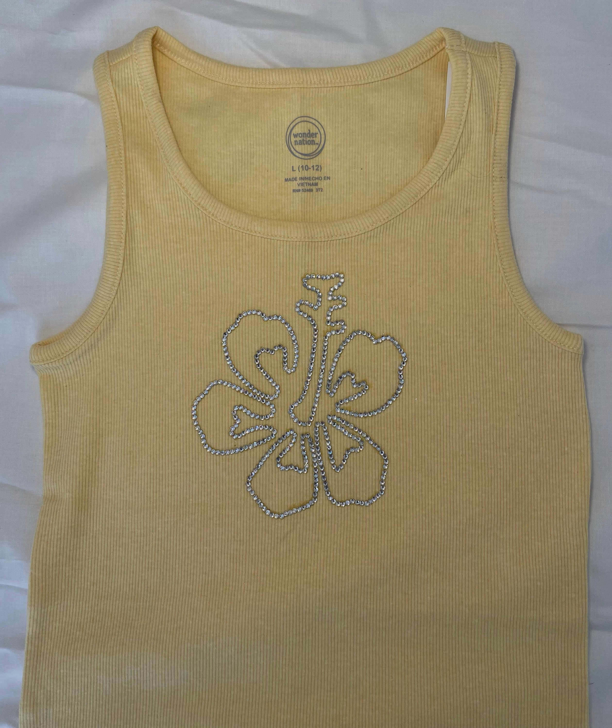 Bedazzled Hibiscus Flower Tank Top - Etsy