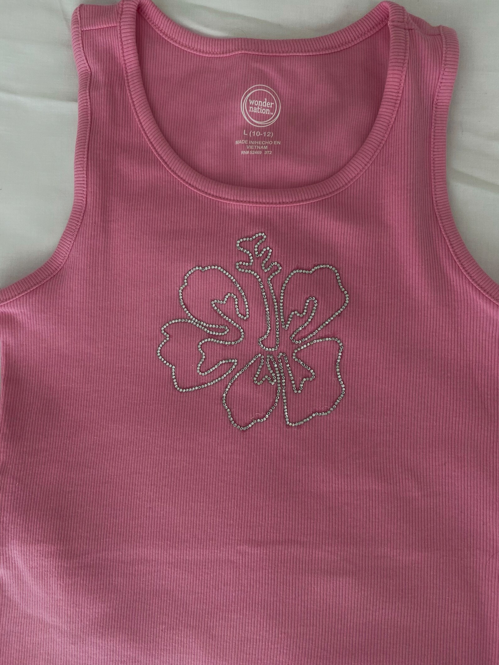 Bedazzled Hibiscus Flower Tank Top - Etsy