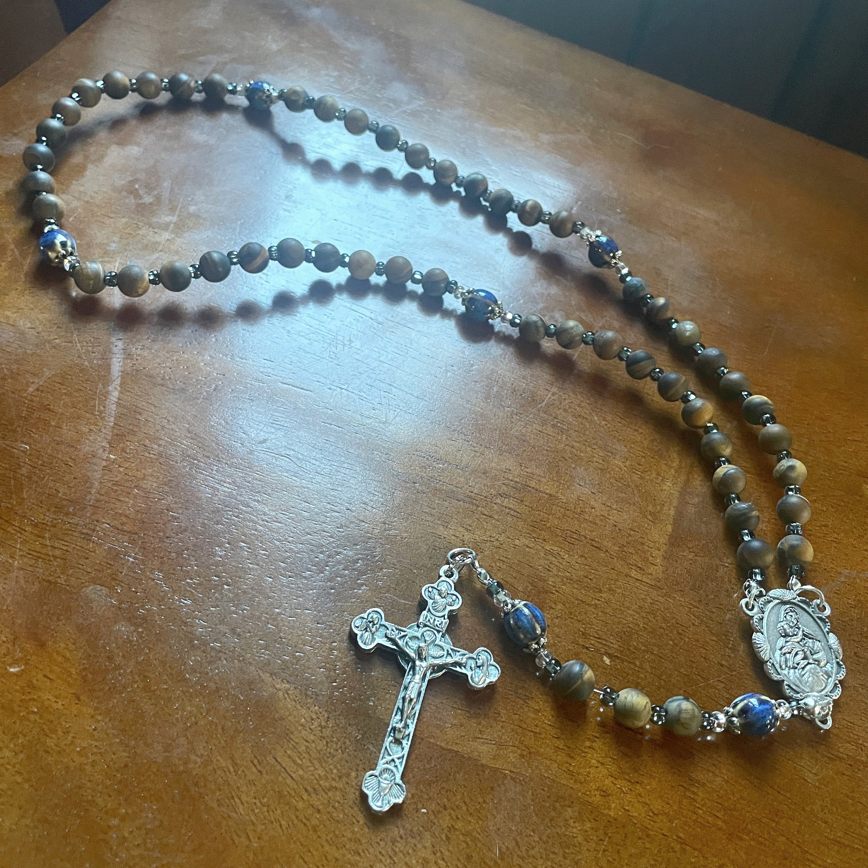 Handmade Ornate Rosary | Wooden Bead | Glass Beads | Catholic ...