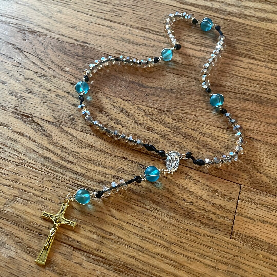 Glass Bead Strung Rosary | Catholic | Jesus Christ | Blessed Virgin ...