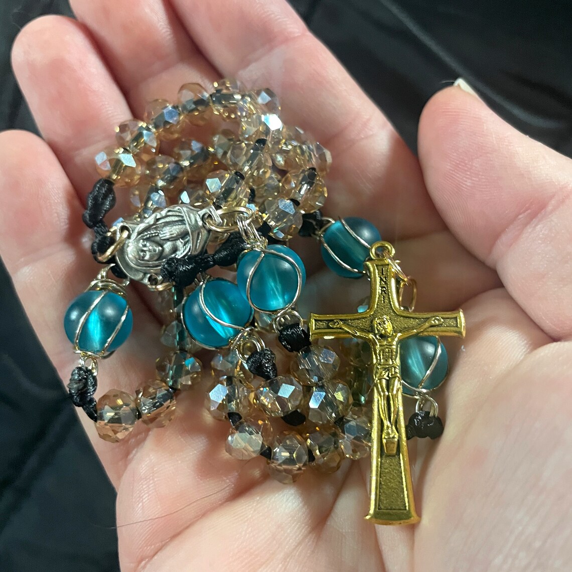 Glass Bead Strung Rosary | Catholic | Jesus Christ | Blessed Virgin ...