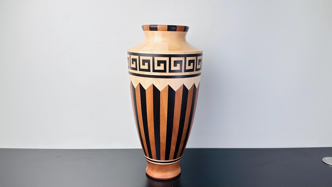 Geometric and Greek Key Pattern Vases H 38cm W 18.5cm - Etsy