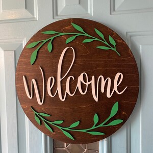 Round Welcome Sign - Etsy