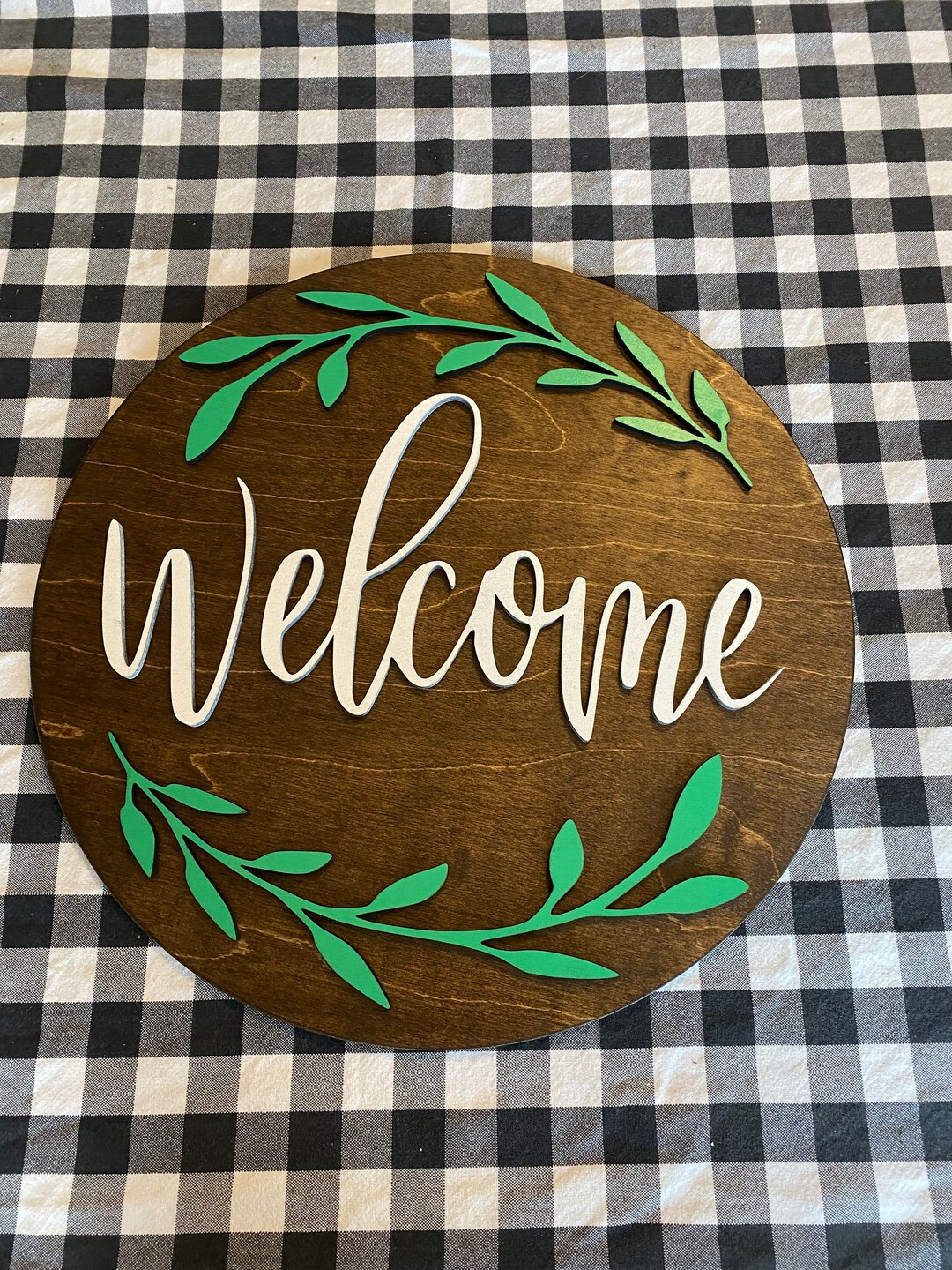 Round Welcome Sign - Etsy