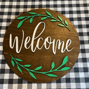 Round Welcome Sign - Etsy