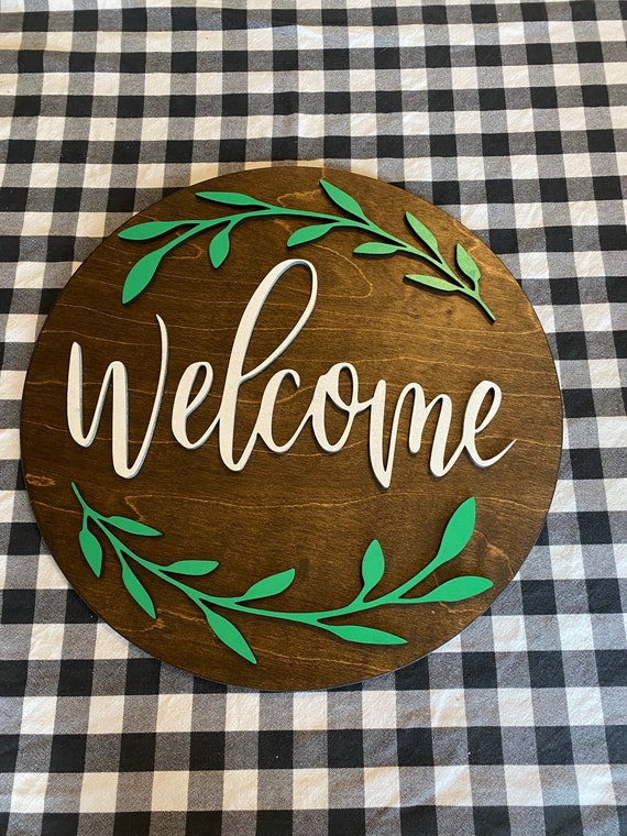 Round Welcome Sign | Etsy