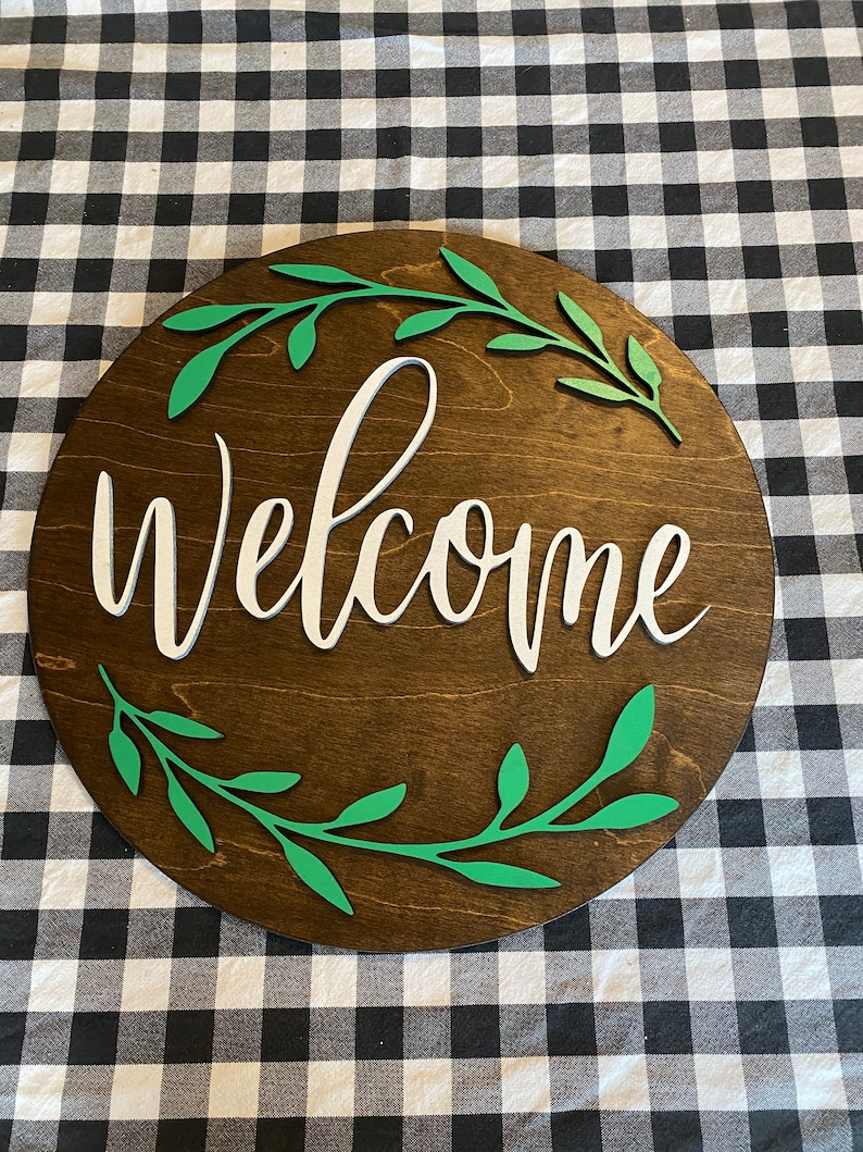 Round Welcome Sign - Etsy