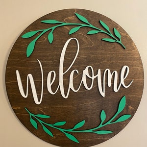 Round Welcome Sign - Etsy