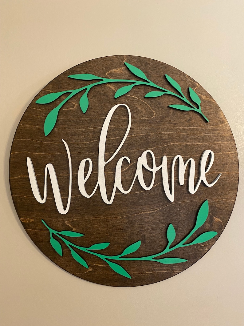 Round Welcome Sign - Etsy
