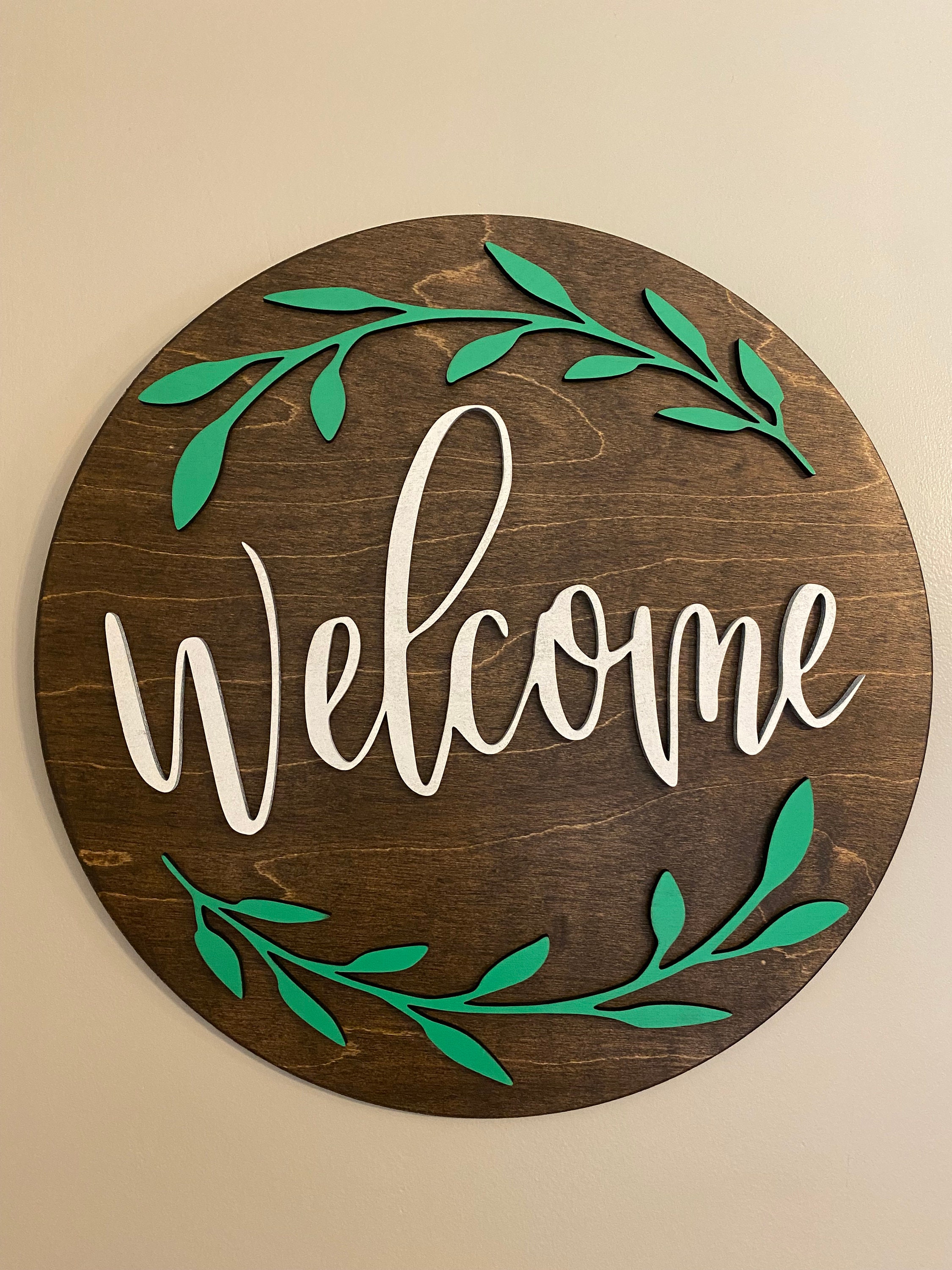 Round Welcome Sign - Etsy