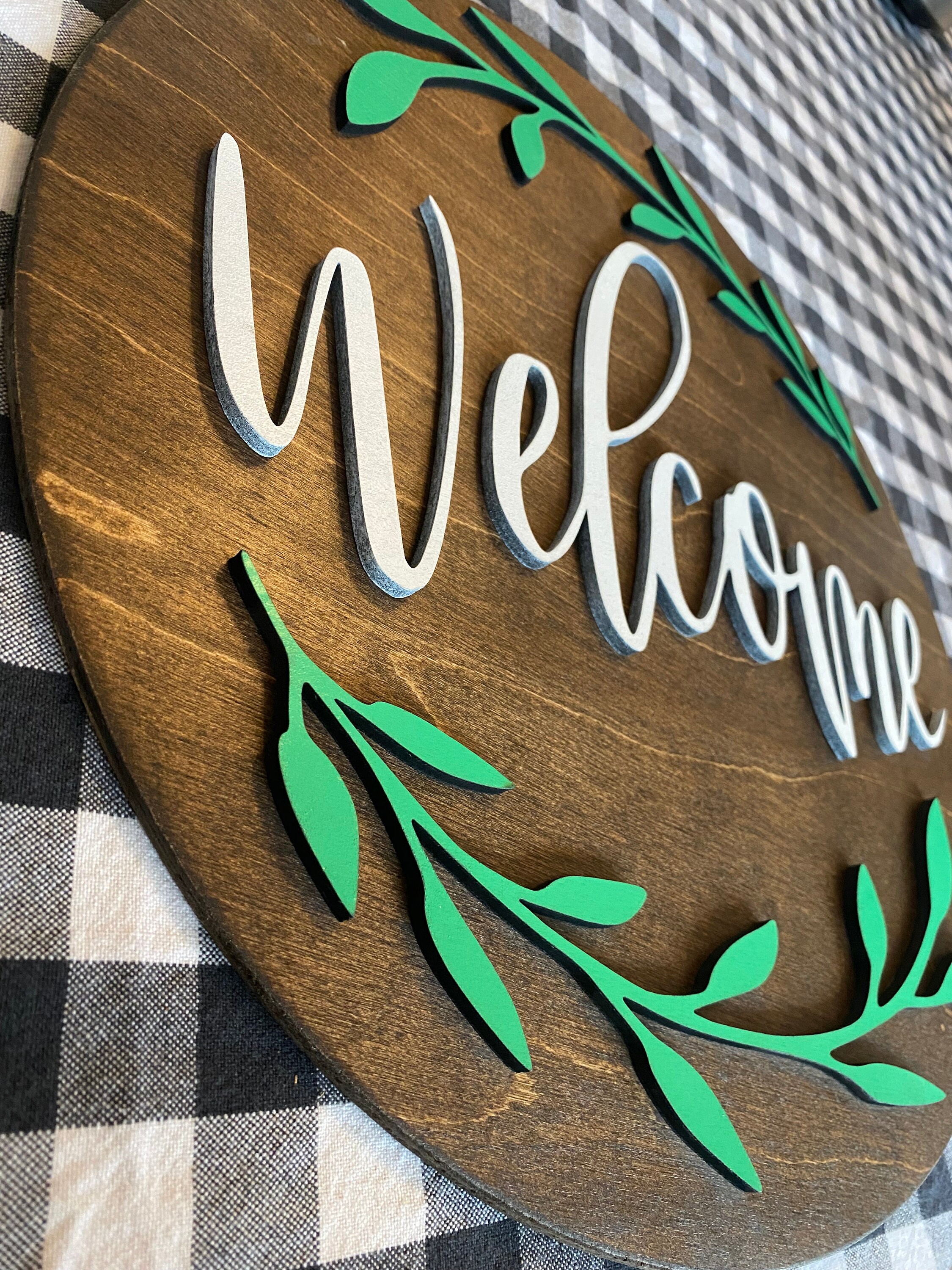 Round Welcome Sign - Etsy