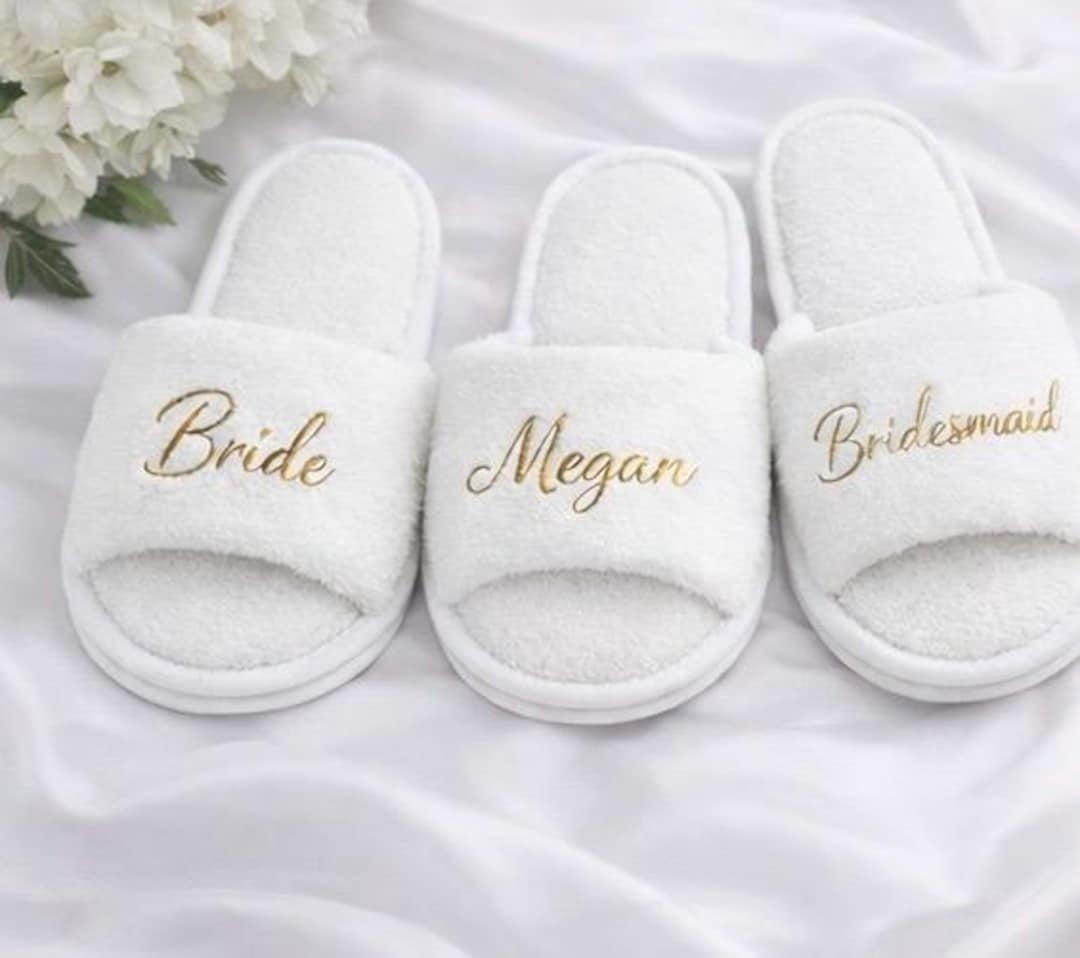 Personalized Embroidered Slippers - Etsy