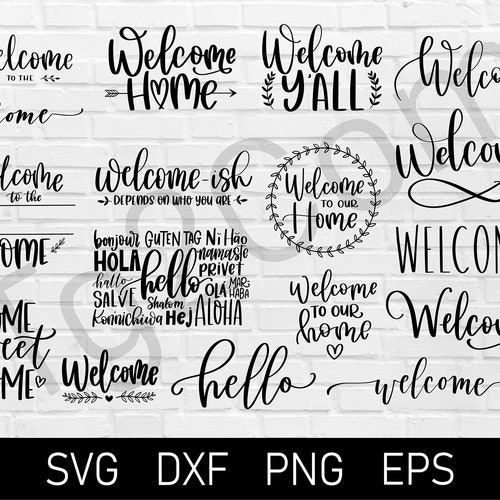 Welcome Sign Svg Welcome Svg Bundle Hand Lettered Welcome to - Etsy