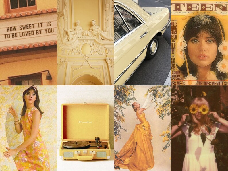 Yellow Collage Kit 120+ Pcs - Yellow Theme Bedroom - Sunshine Art ...