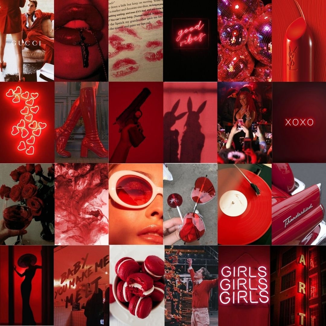 Ultimate Red Aesthetic Collage Kit for Photo Wall - 100+ Hand Selected ...