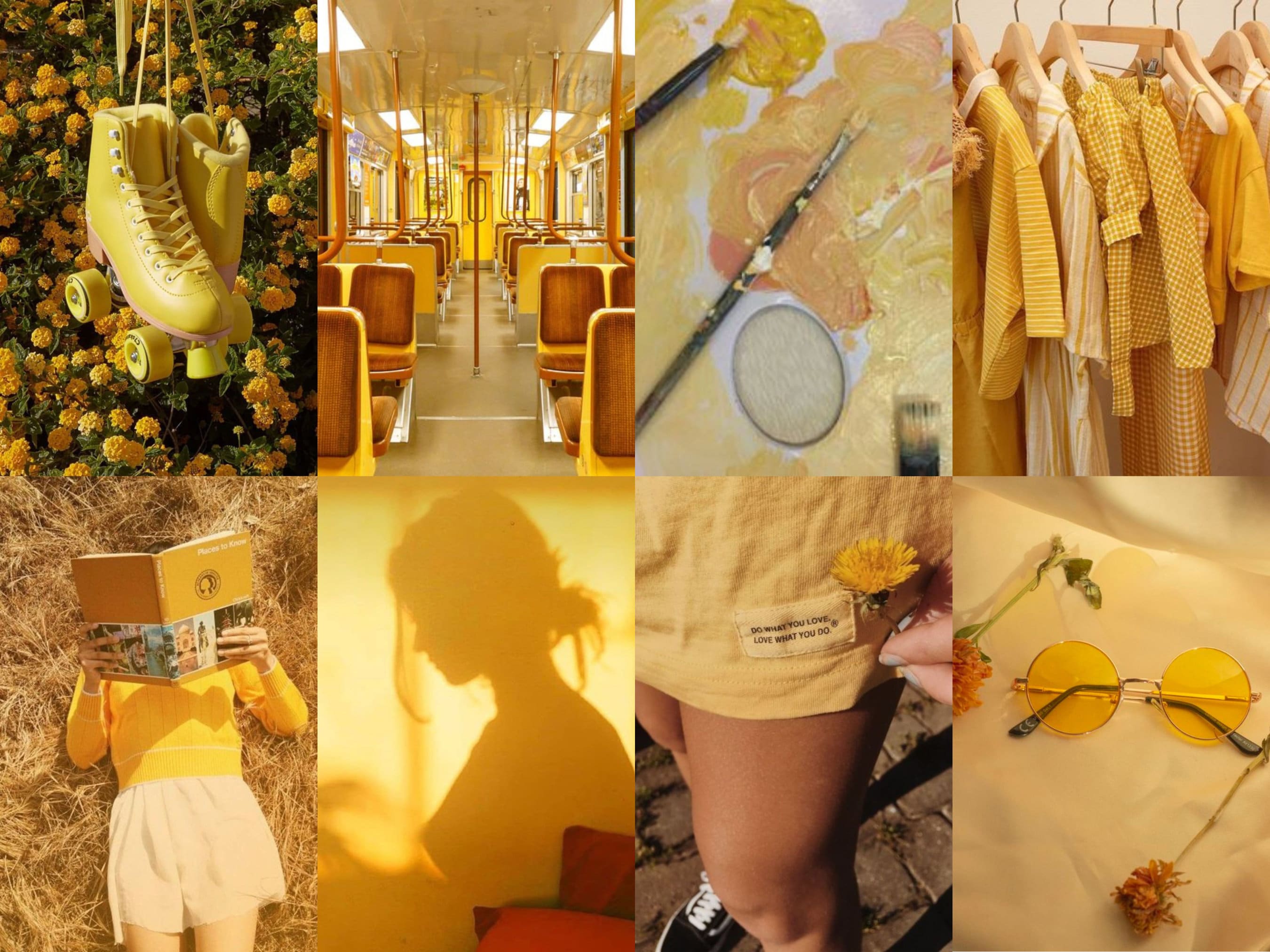 Yellow Collage Kit 120+ Pcs - Yellow Theme Bedroom - Sunshine Art ...