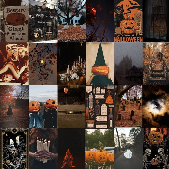 Halloween Collage Kit Decoration | Etsy