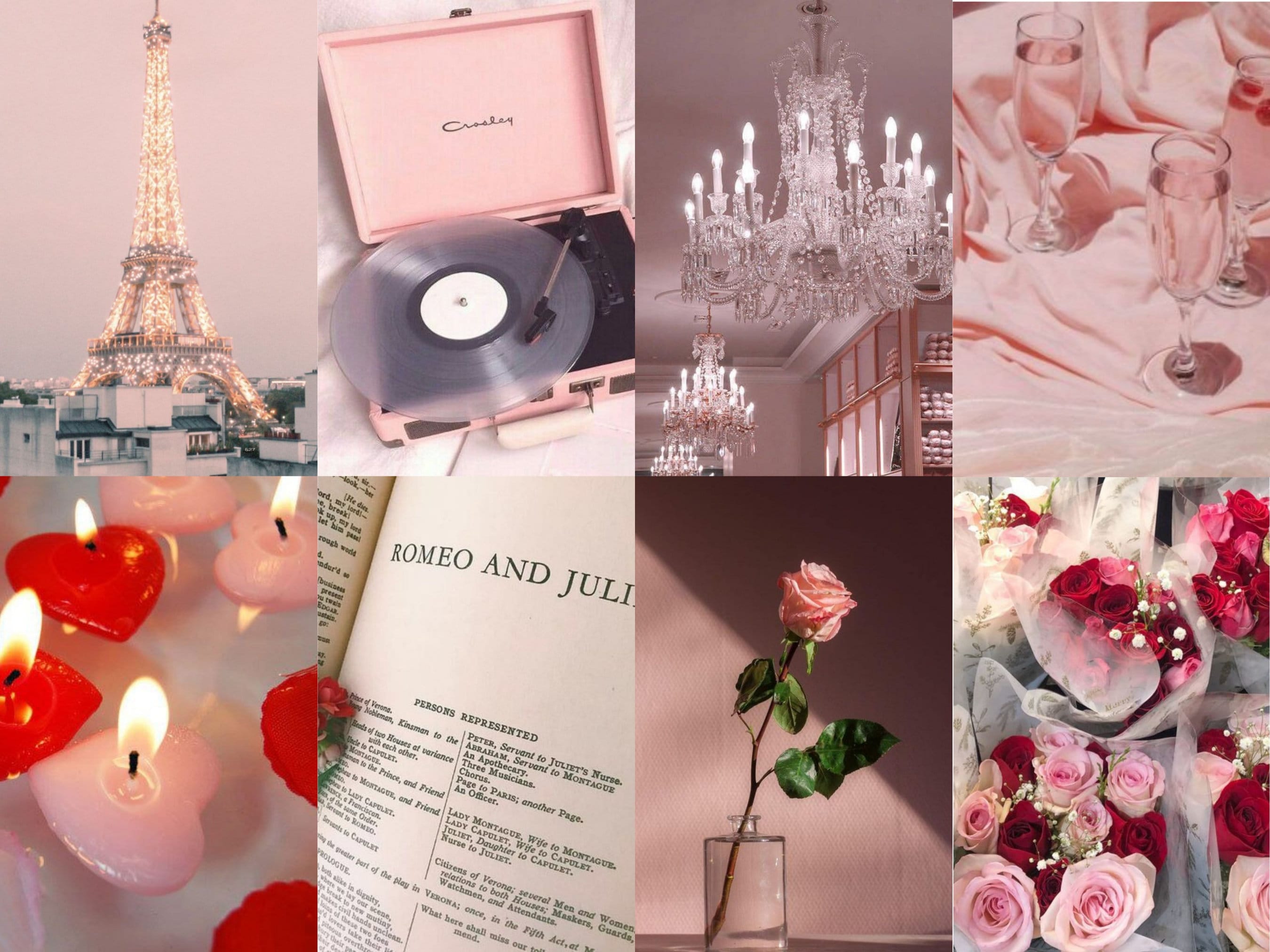 Pink Valentines Day Aesthetic Collage Kit - Pink Valentine Theme Photo ...
