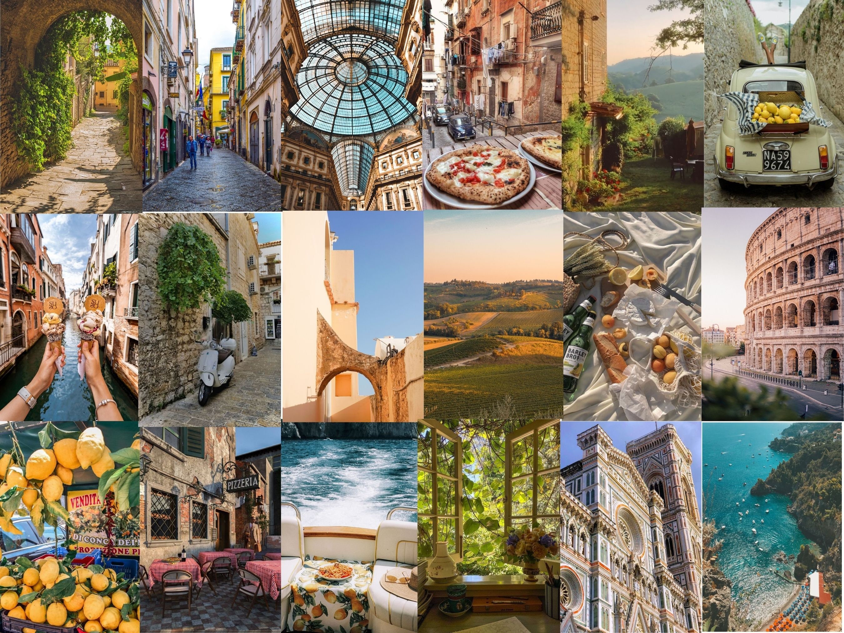 Summer in Italy Aesthetic Collage Kit for Photo Wall - Mediterranean ...