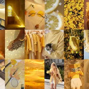 Yellow Collage Kit 120+ Pcs - Yellow Theme Bedroom - Sunshine Art ...