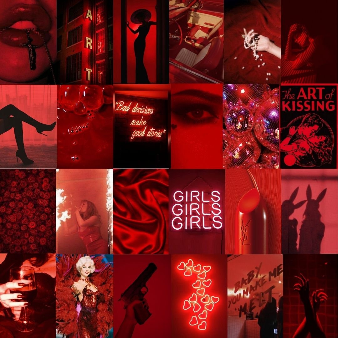 Ultimate Red Aesthetic Collage Kit for Photo Wall - 100+ Hand Selected ...