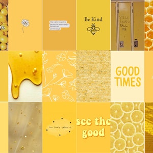 Yellow Collage Kit 120+ Pcs - Yellow Theme Bedroom - Sunshine Art ...