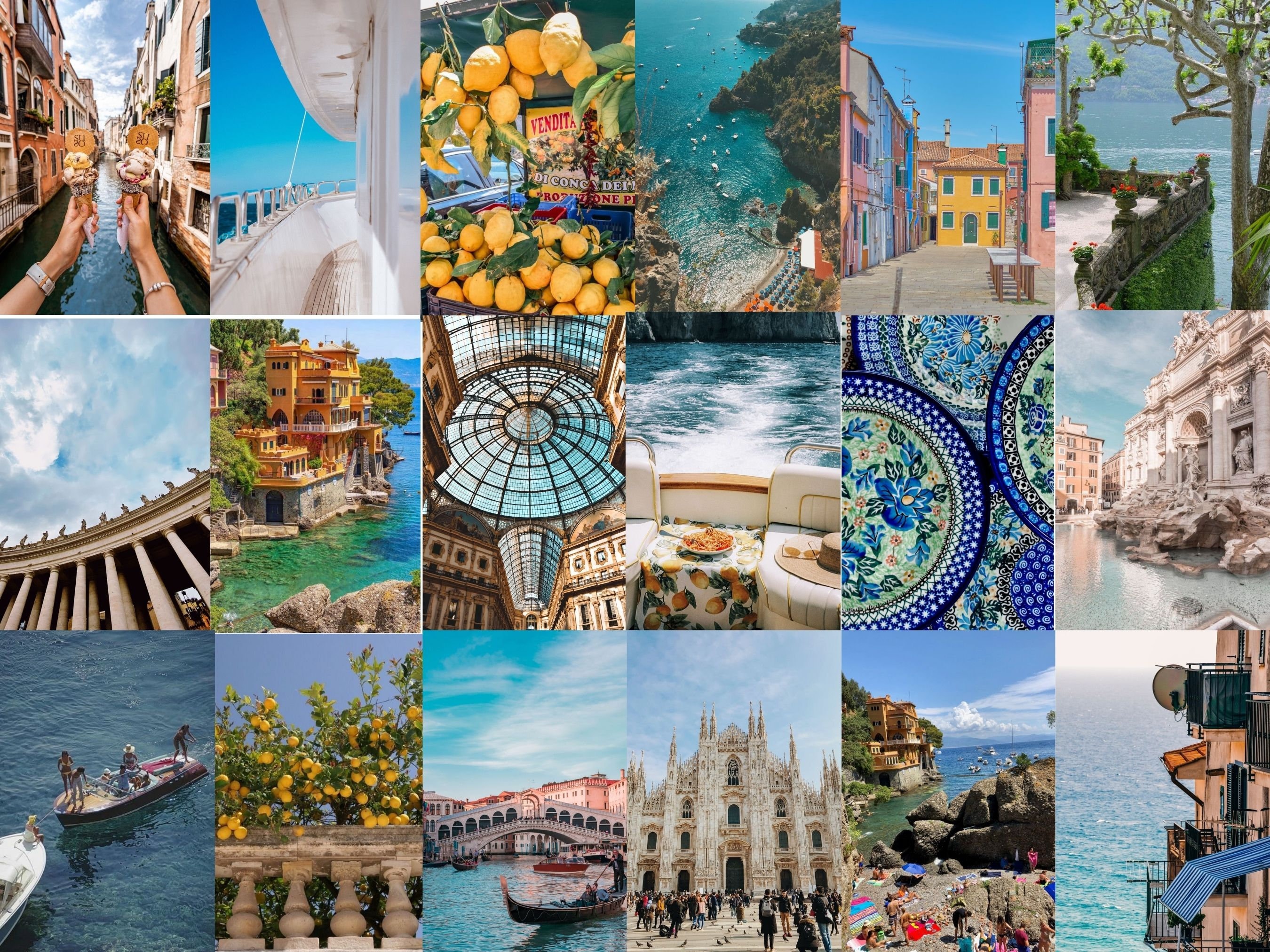 Summer in Italy Aesthetic Collage Kit for Photo Wall - Mediterranean ...