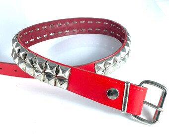 Studded Leather Belt - Etsy