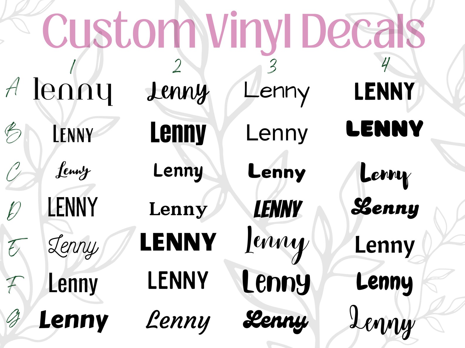 CUSTOM Vinyl Decals (name, Word, Labels, Organization) - Etsy