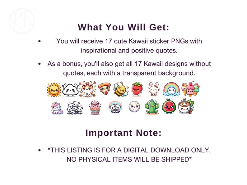 Cute Kawaii Stickers, Cute Sticker Bundle, Motivational Quote Stickers ...