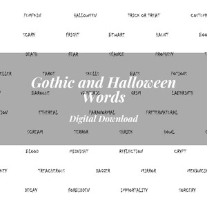 Gothic and Halloween Words - Digital Download - Etsy