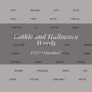 Gothic and Halloween Words - Digital Download - Etsy