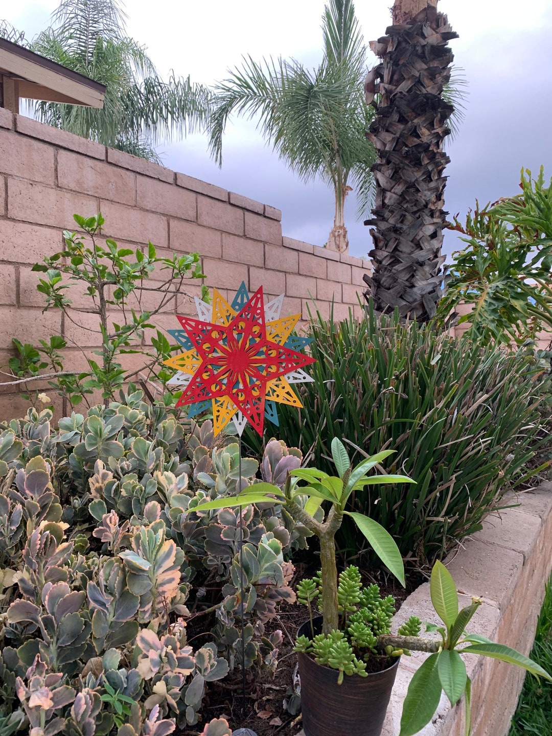 Hand Painted Wooden Star Home Decor Lawn Stake Wall Hanging - Etsy
