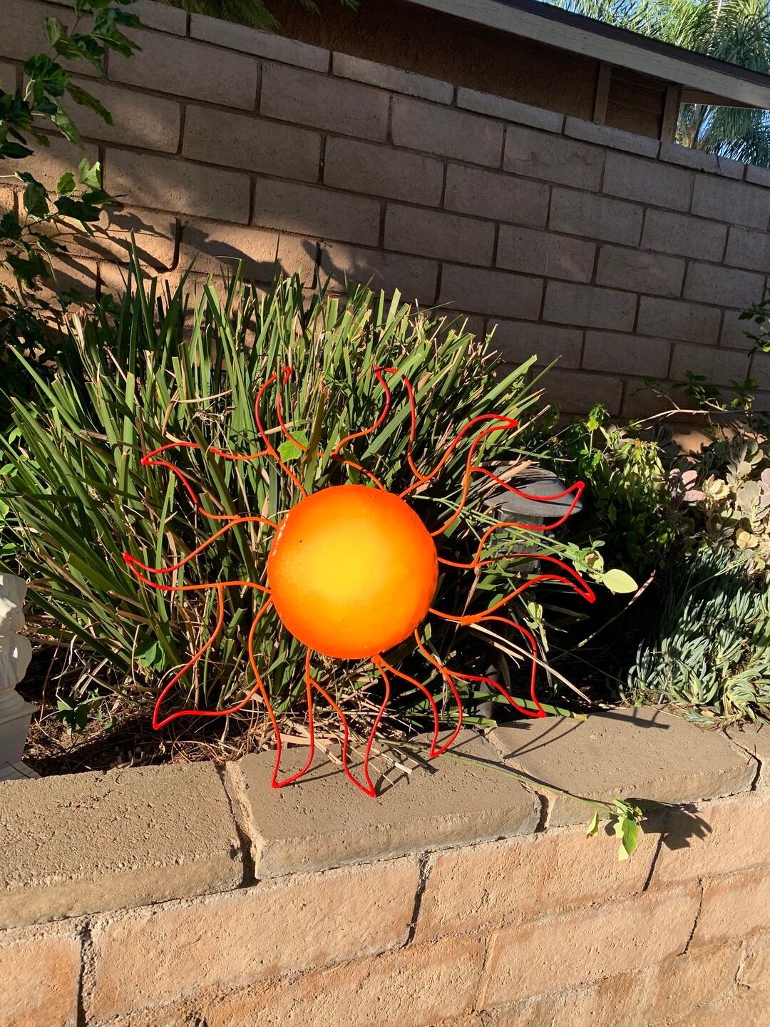 Sun Metal Sculpture, Hand Made Metal Art, Pond Decor, Garden Sculpture ...