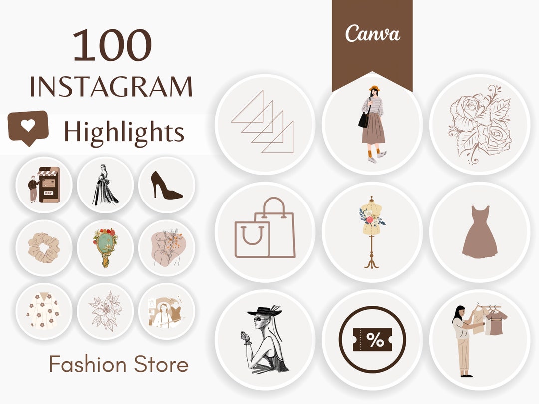 100 Instagram Highlights Covers Fashion Business Templates -neutral ...
